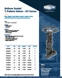 Bellows Seal Valves GY Series | Dixon